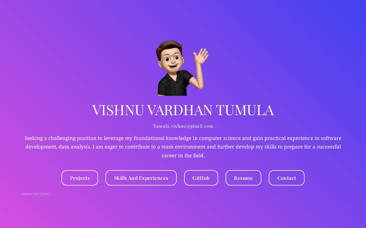 Vishnu's Portfolio